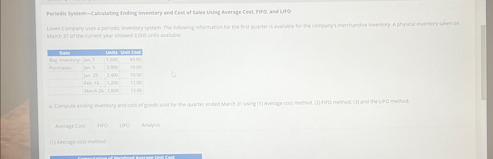 Solved Periodic System-Calculating Ending Inventory and Cost | Chegg.com