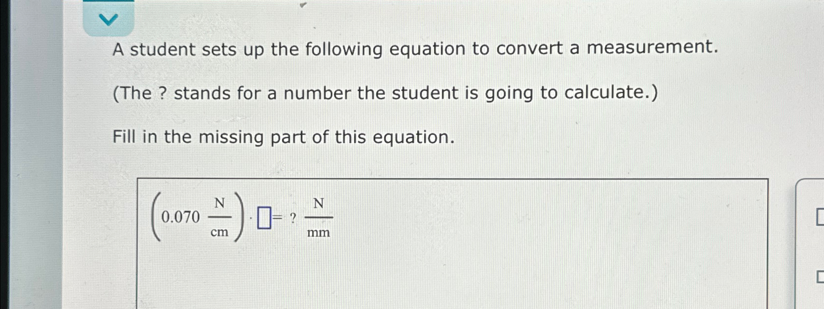 Solved A student sets up the following equation to convert a | Chegg.com