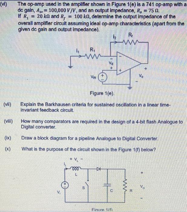 Solved 1) The op-amp used in the amplifier shown In Flgure | Chegg.com