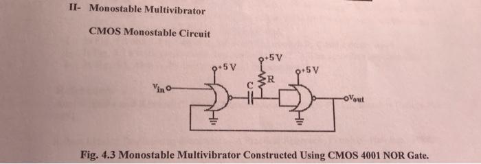 Solved II- Monostable Multivibrator CMOS Monostable Circuit | Chegg.com
