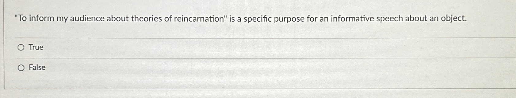 Solved "To inform my audience about theories of | Chegg.com