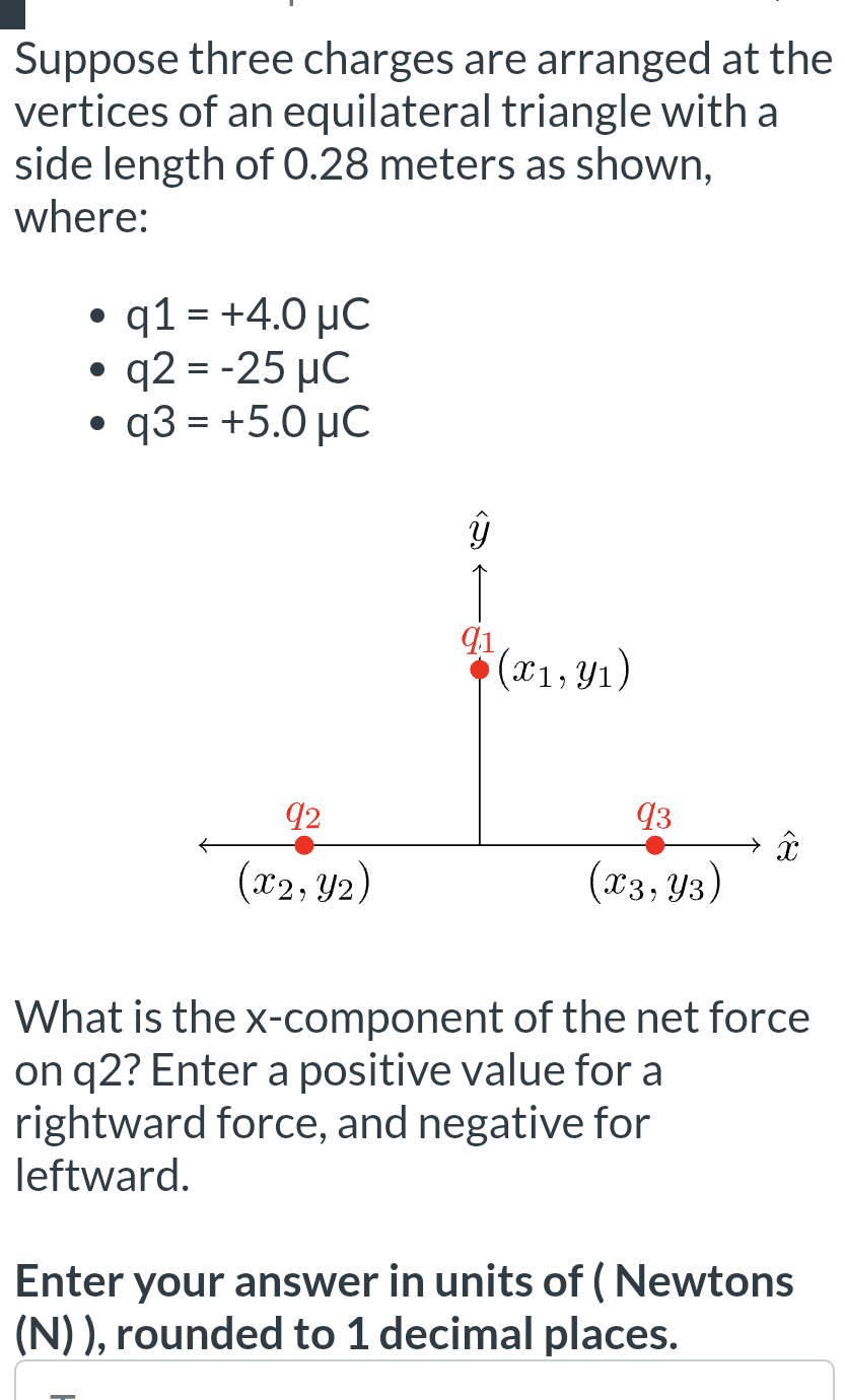 Solved Suppose three charges are arranged at the vertices of | Chegg.com