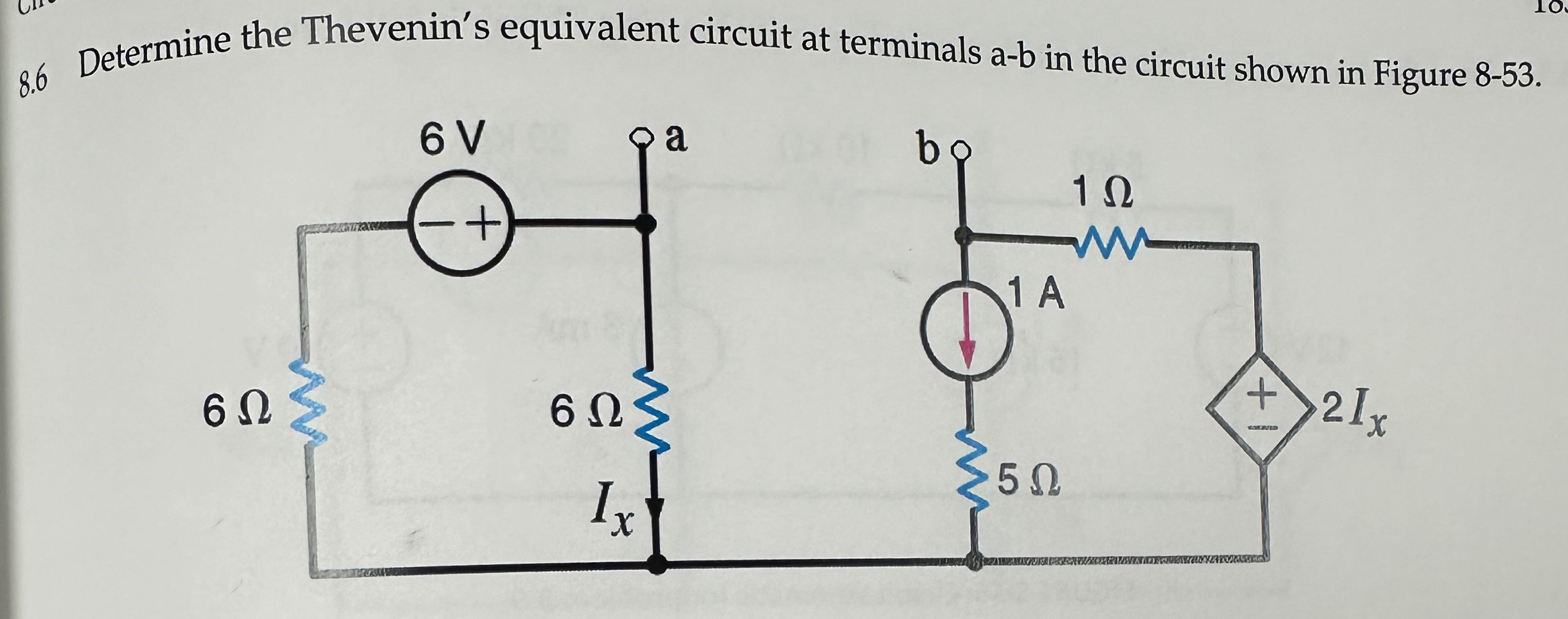 Solved 8.6 ﻿Determine the Thevenin's equivalent circuit at | Chegg.com