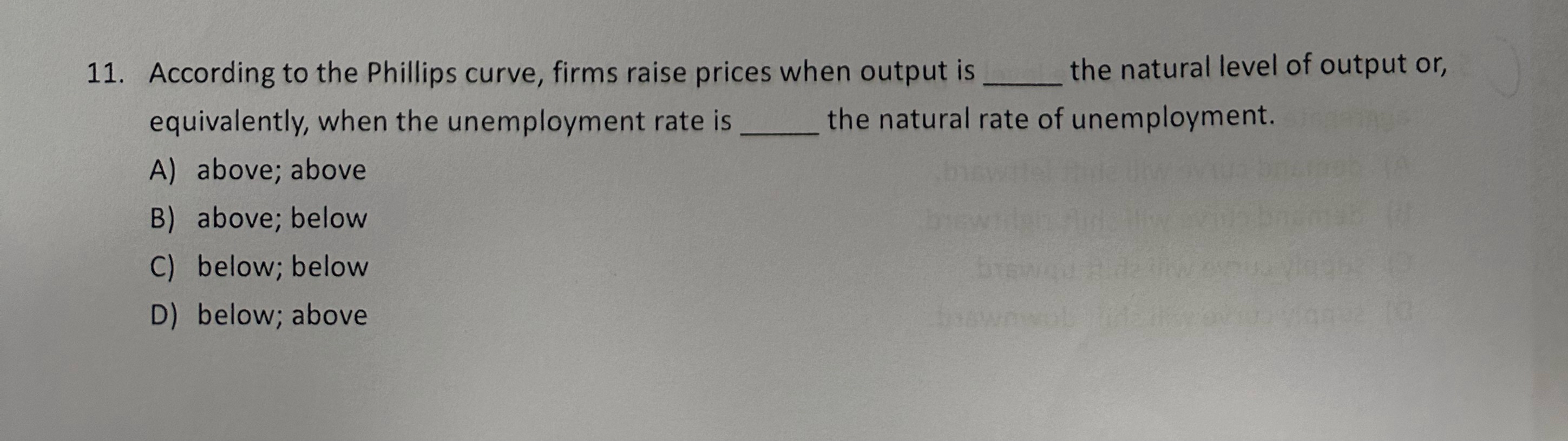 Solved According to the Phillips curve, firms raise prices | Chegg.com