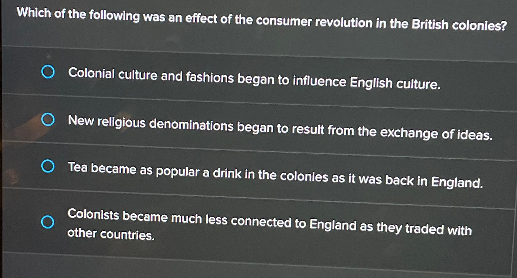 Solved Which of the following was an effect of the consumer | Chegg.com
