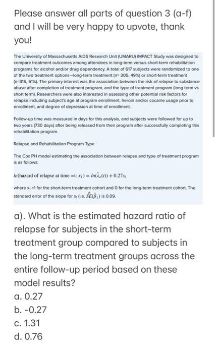 Please answer all parts of question \( | Chegg.com