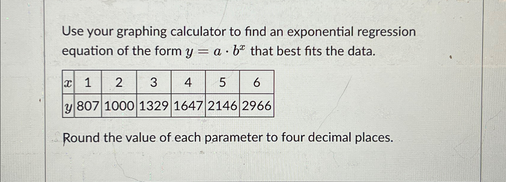 Solved Use your graphing calculator to find an exponential | Chegg.com