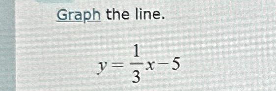 Solved Graph the line.y=13x-5 | Chegg.com