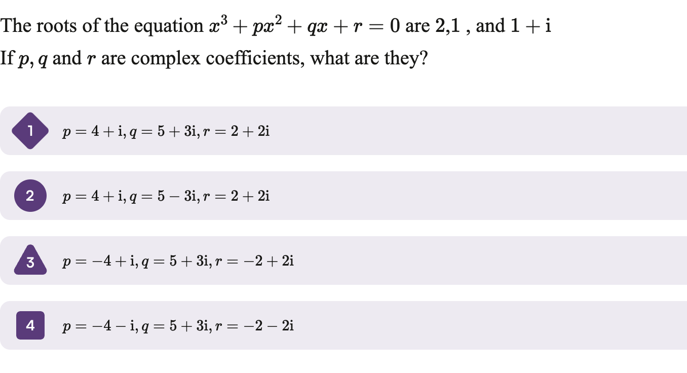Solved The roots of the equation x3+px2+qx+r=0 ﻿are 2,1 , | Chegg.com