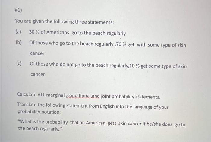 Solved You are given the following three statements: (a) 30% | Chegg.com