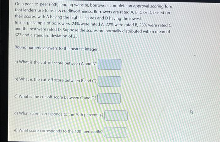 Solved On a peer-to-peer (P2P) lending website, borrowers | Chegg.com