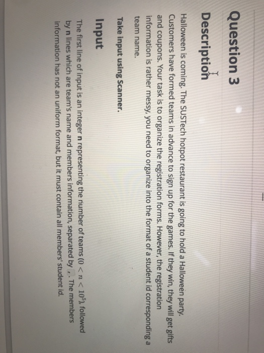 Solved Question 3 Description Halloween is coming. The | Chegg.com