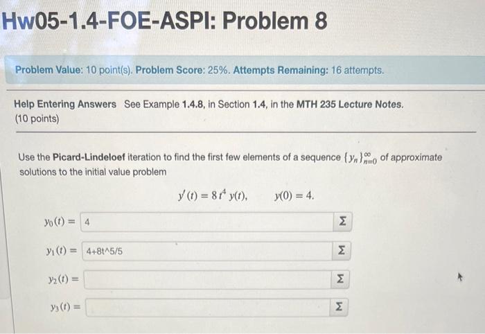 Solved Use the Picard-Lindeloef iteration to find the first | Chegg.com Solved Use the Picard-Lindeloef iteration to find the first | Chegg.com