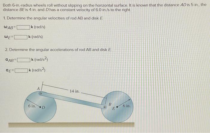 Solved Both 6 -in.-radius wheels roll without slipping on | Chegg.com