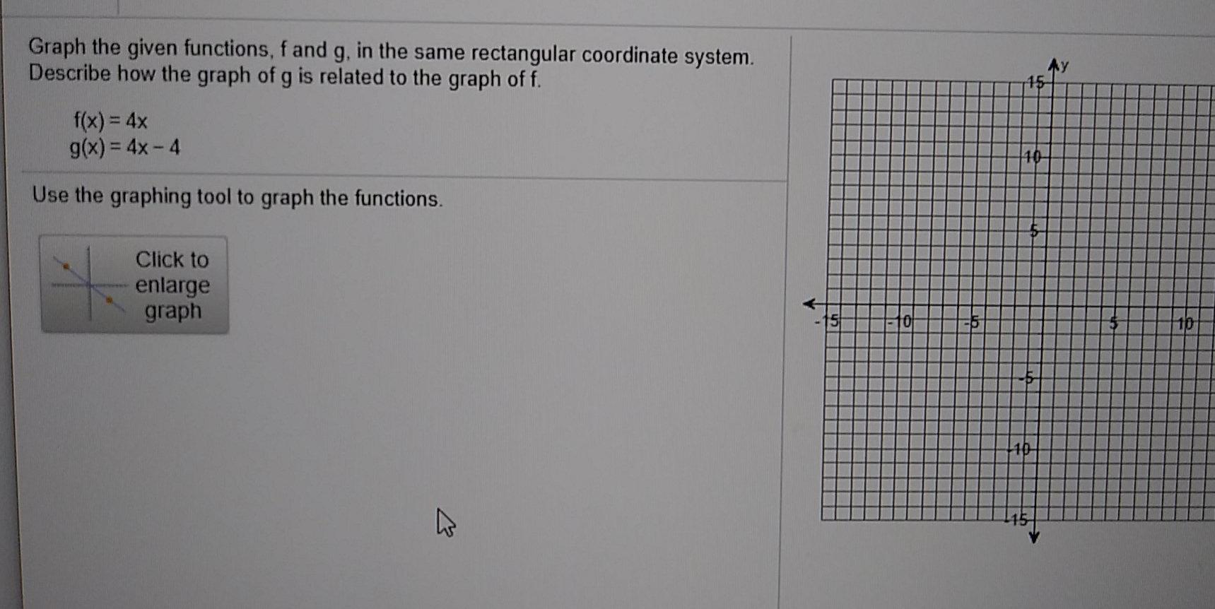 Solved Graph the given functions, fand g, in the same | Chegg.com