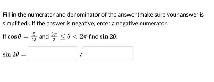 Solved Fill in the numerator and denominator of the answer | Chegg.com