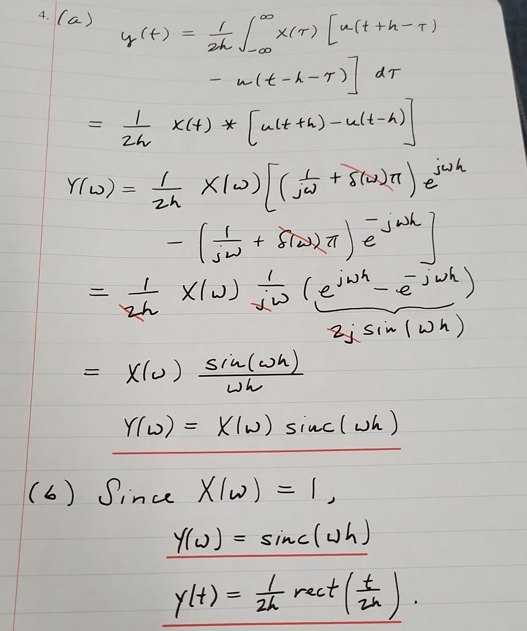 Solved Linear System Analysis4. Fourier Transforms: Suppose | Chegg.com