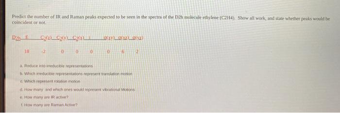Solved QUESTION 2 Using C4v as character table, a. Determine | Chegg.com