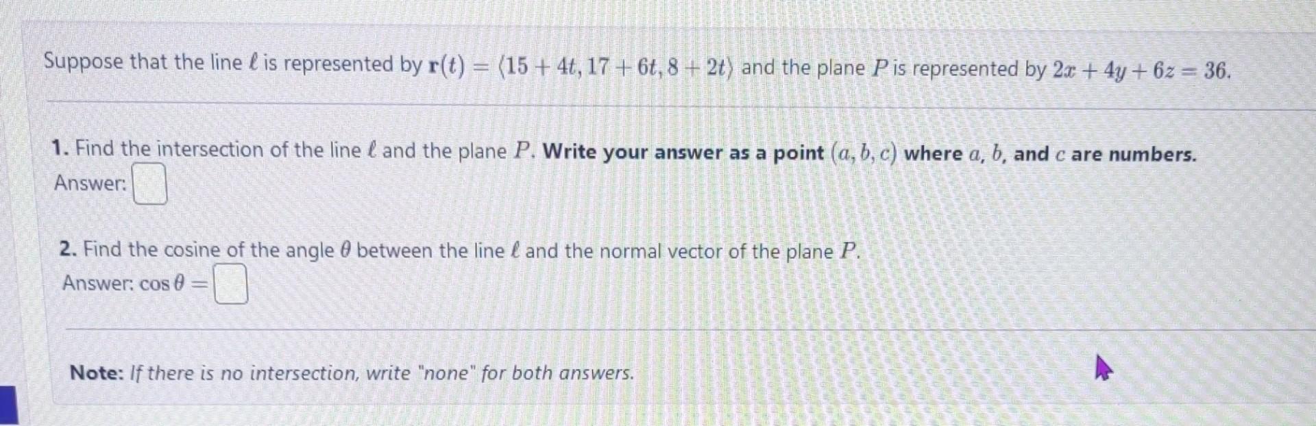 Solved Suppose that the line ℓ is represented by | Chegg.com