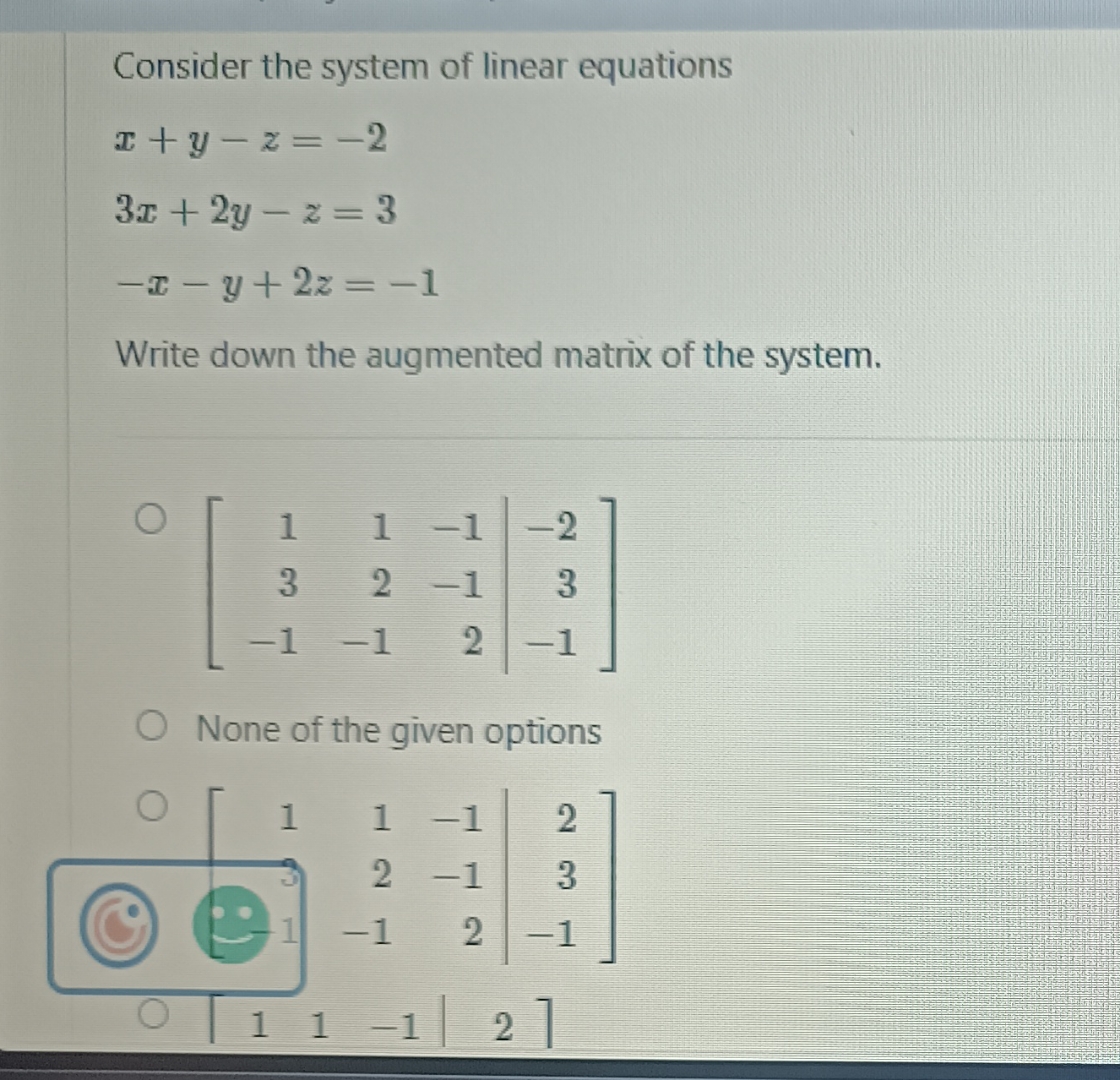 Solved Consider the system of linear | Chegg.com
