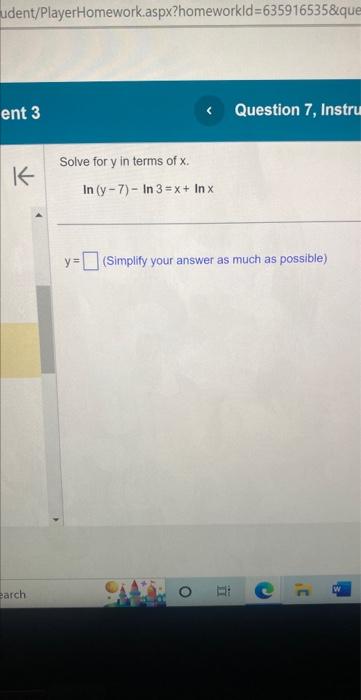 Solved Express ln91 in terms of ln2 andior ln3. ln91= (Type | Chegg.com