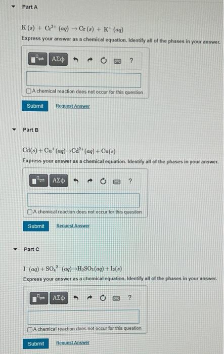 Solved Balance each of the following redox reactions | Chegg.com