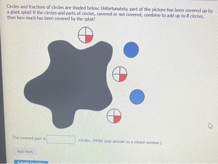 Solved Circles and fractions of circles are shaded below. | Chegg.com