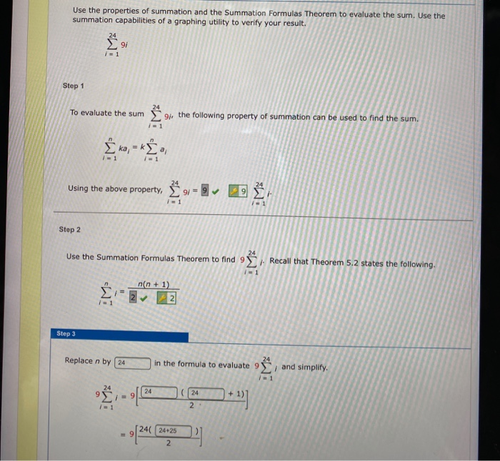 Solved Use The Properties Of Summation And The Summation Chegg
