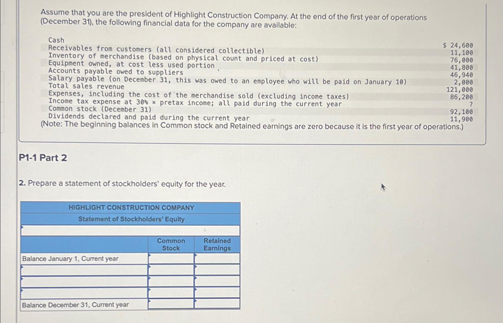 Solved Assume that you are the president of Highlight | Chegg.com