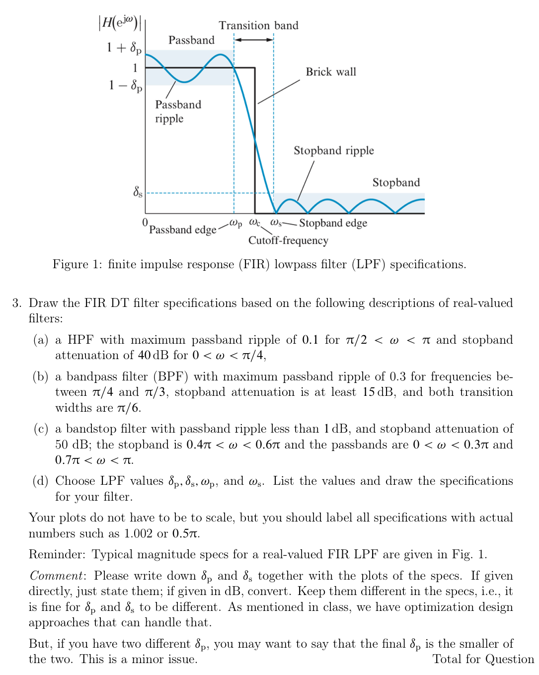 Figure 1: finite impulse response (FIR) ﻿lowpass | Chegg.com