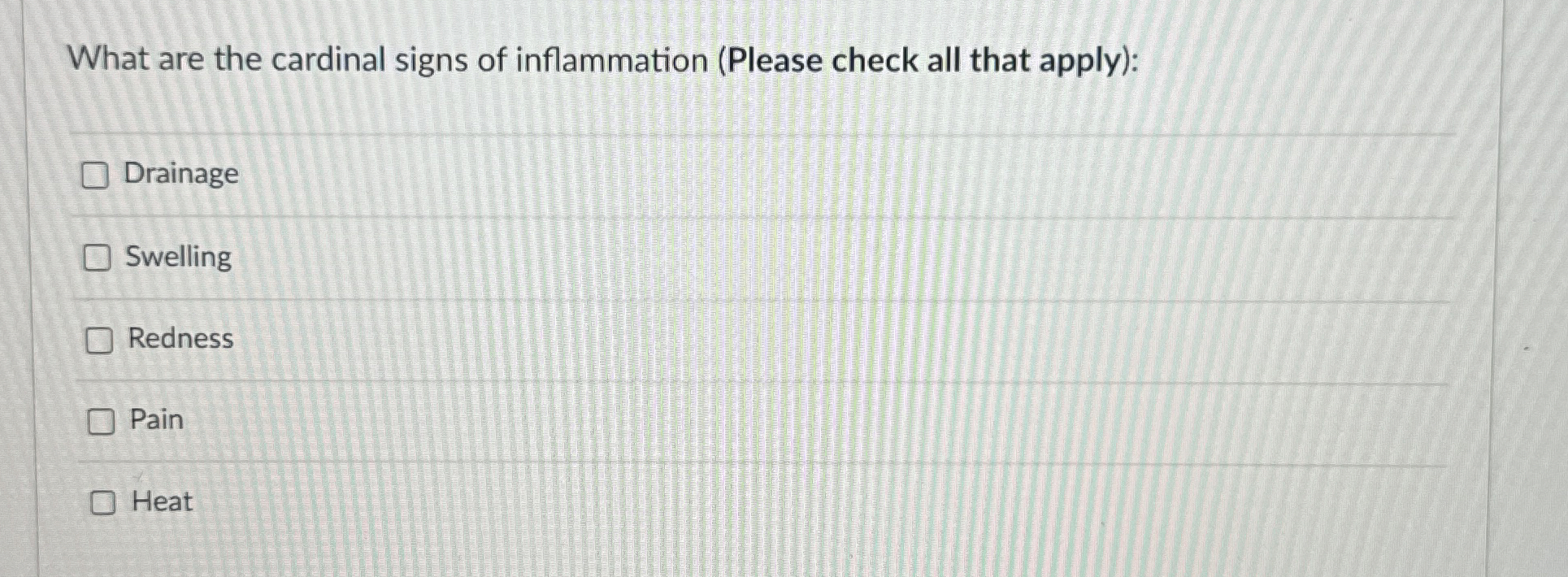 Solved What are the cardinal signs of inflammation (Please | Chegg.com