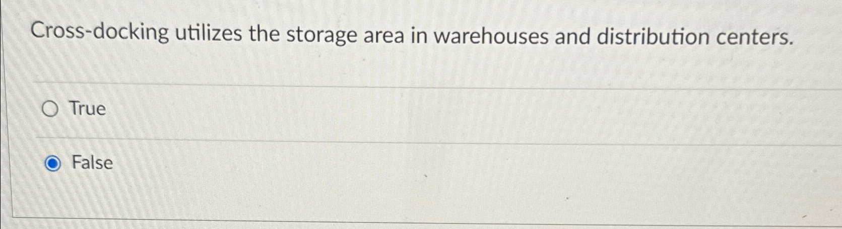 Solved Cross-docking utilizes the storage area in warehouses | Chegg.com