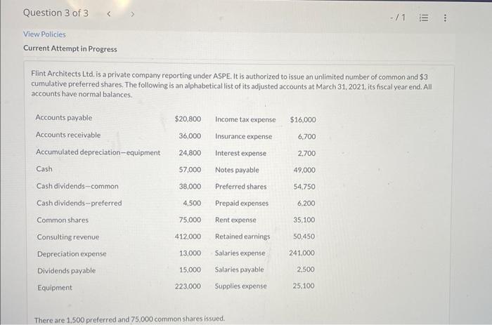 Solved ViewPolicies Current Attempt in Progress Flint | Chegg.com