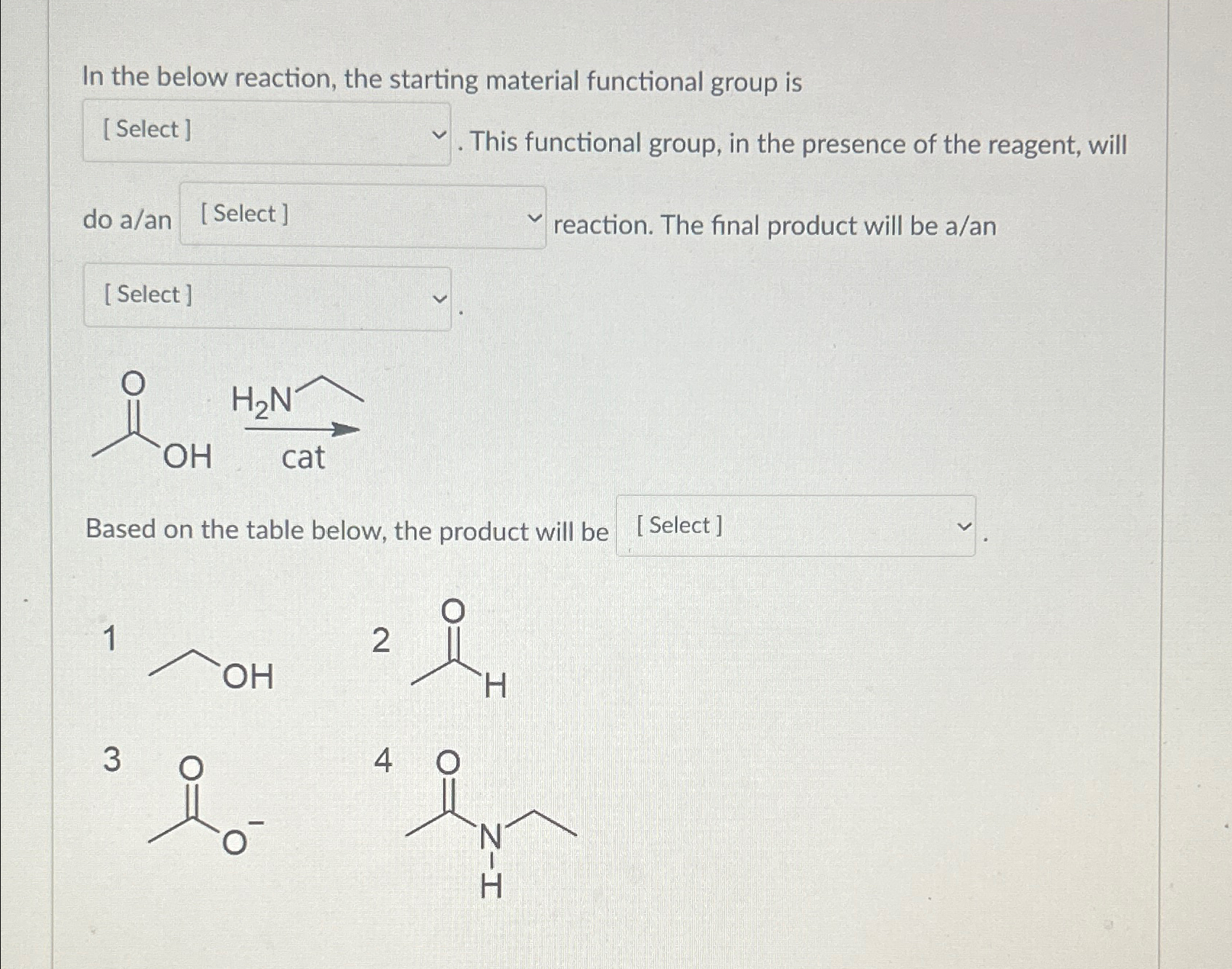 Solved In the below reaction, the starting material | Chegg.com