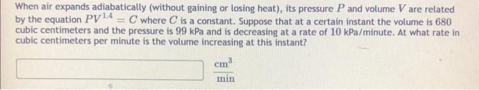 Solved When air expands adiabatically (without gaining or | Chegg.com