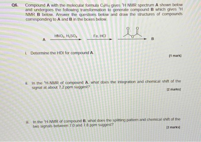 Solved Compound A with the molecular formula C9H12 gives 1H | Chegg.com