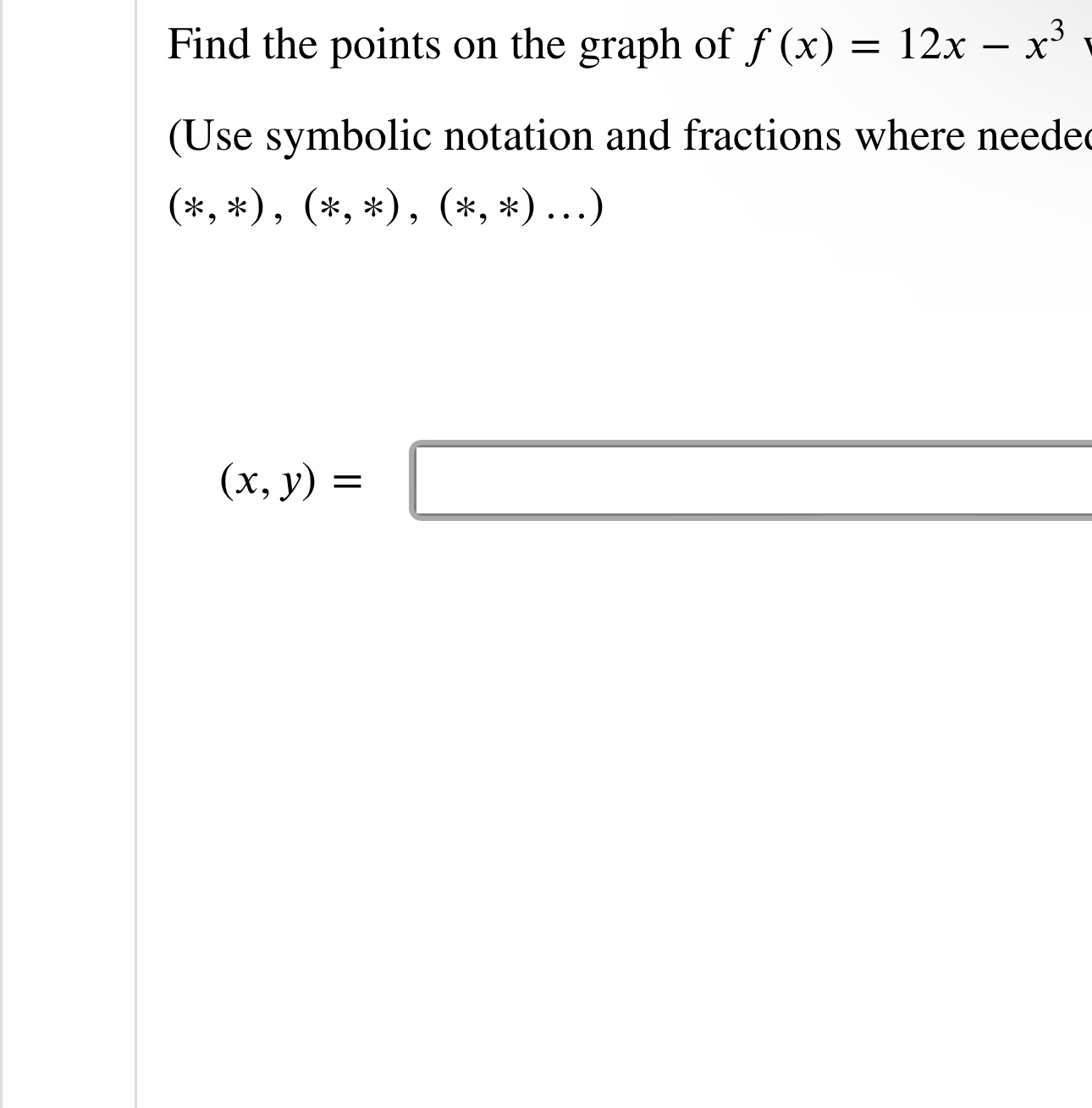 Solved Find the points on the graph of f(x)=12x-x3(Use | Chegg.com