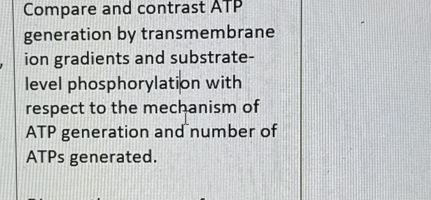 Solved Compare and contrast ATP generation by transmembrane | Chegg.com