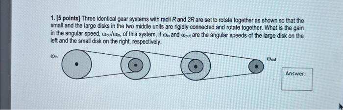 Solved 1. [ 5 points] Three identical gear systems with | Chegg.com