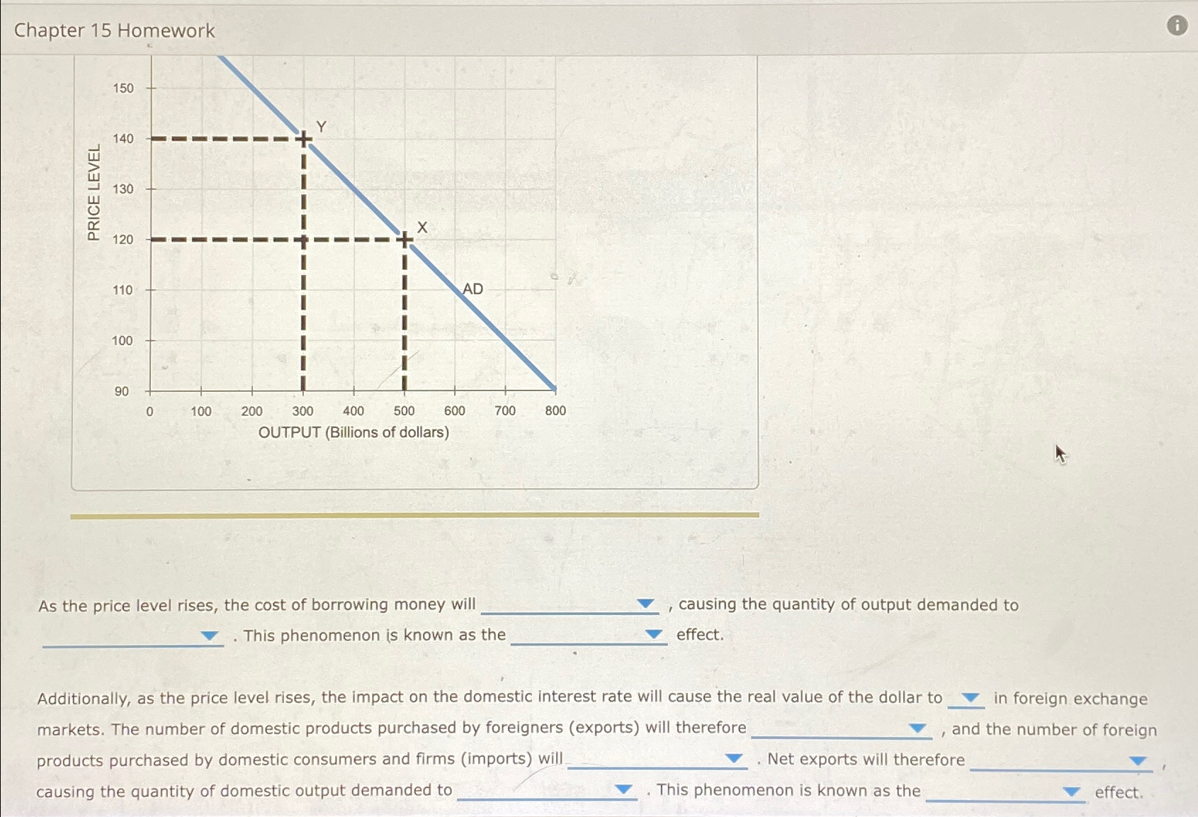 Solved Chapter 15 ﻿HomeworkAs the price level rises, the | Chegg.com