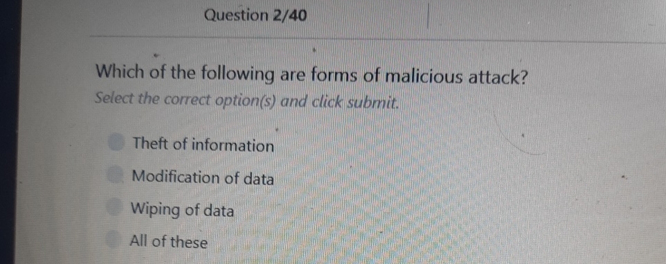 Solved Question 2/40Which of the following are forms of | Chegg.com