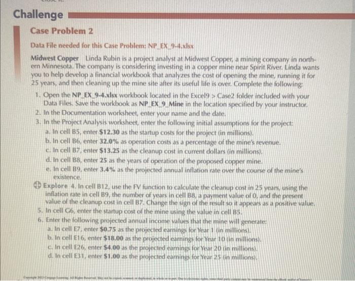 Dala File needed for this Case Problem: NP. | Chegg.com
