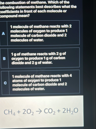 Solved he combustion of methane. Which of the ollowing | Chegg.com