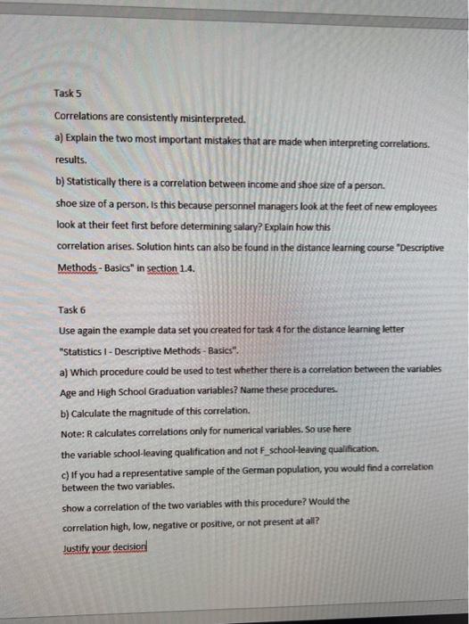 Solved Task 5 Correlations are consistently misinterpreted. | Chegg.com