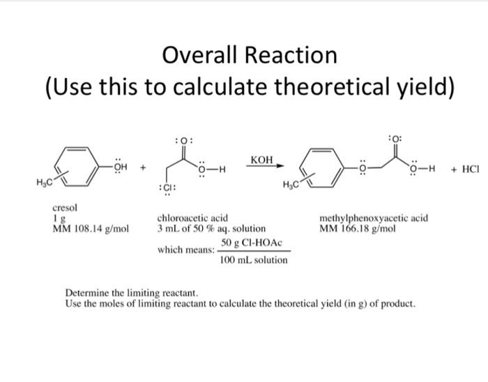 Solved Overall Reaction (Use this to calculate theoretical | Chegg.com
