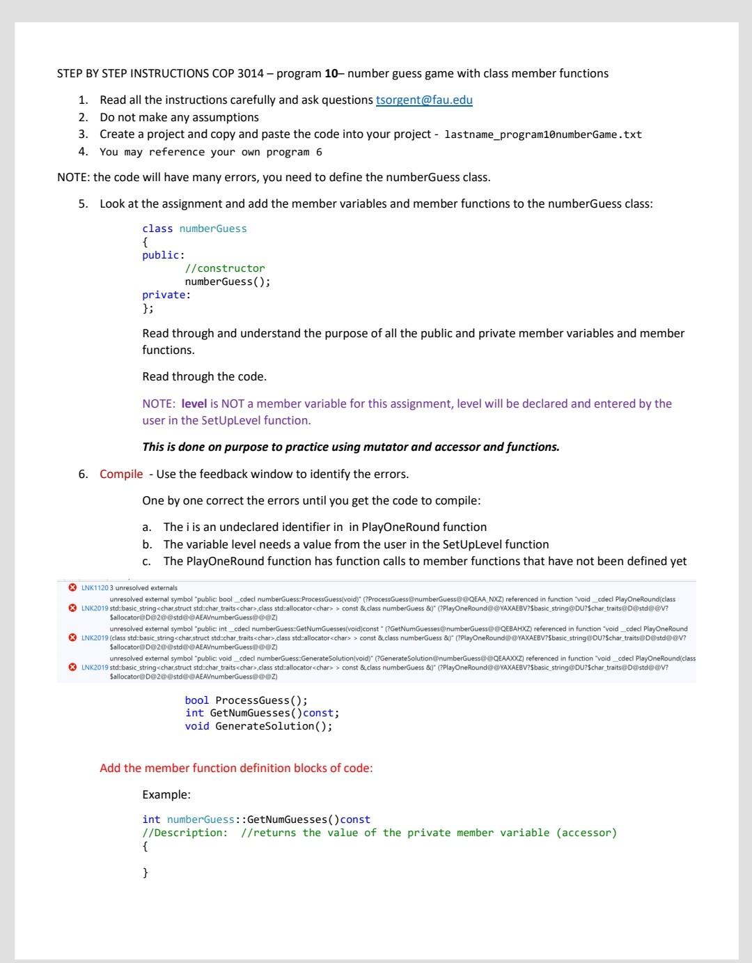 Solved Step By Step Instructions Cop 3014 Program