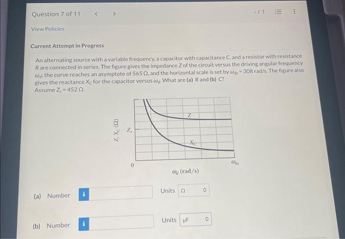 Solved An Alternating Source With A Variable Frequency 