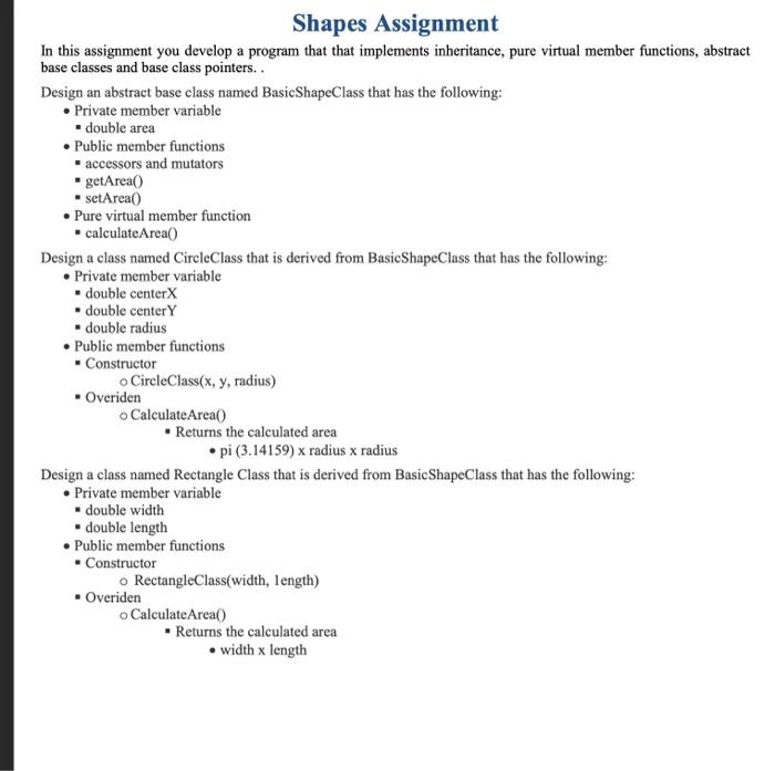 Solved Shapes Assignment Choose 3 shapes and enter | Chegg.com