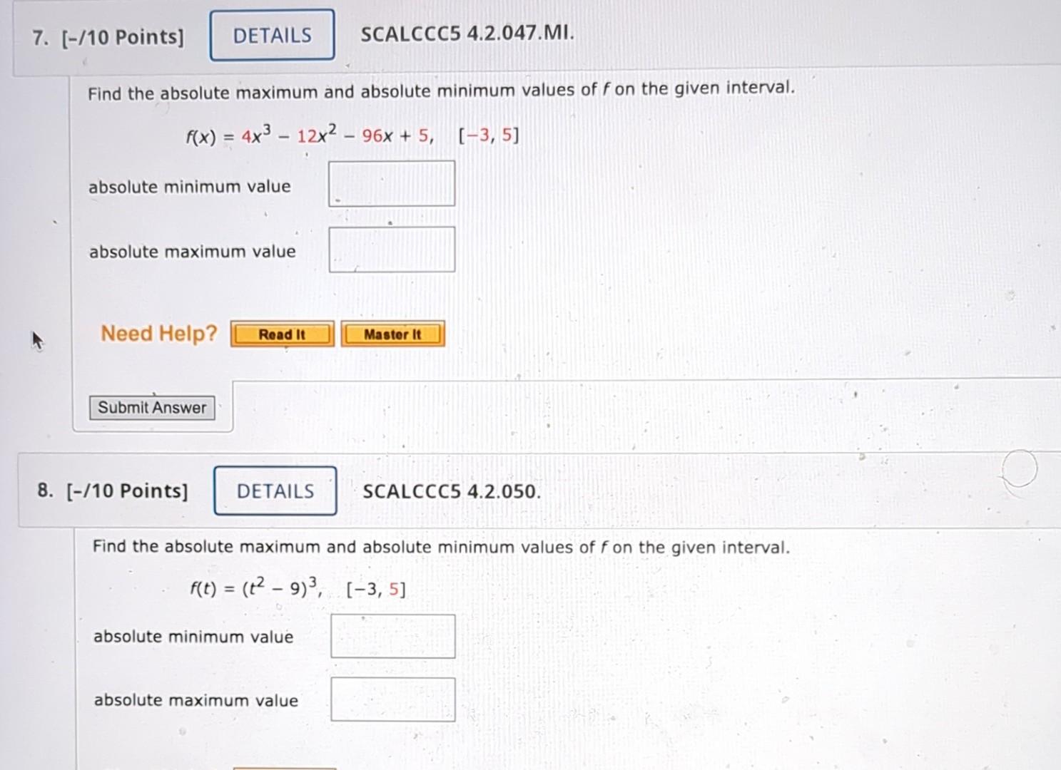 Use the graph to state the absolute and local maximum | Chegg.com