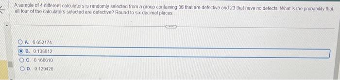 Solved A sample of 4 different calculators is randomly | Chegg.com